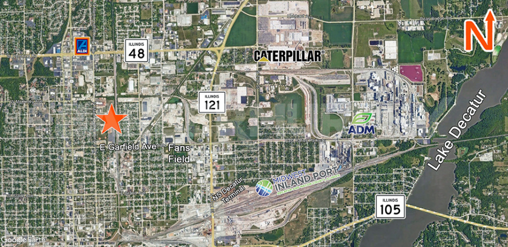 Industrial- Rail-Served Warehouse Space Available in Decatur, IL 62526